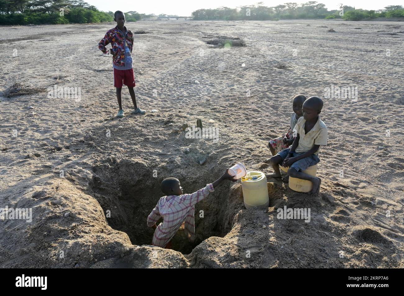 KENIA, Turkana, Lokichar, Klimawandel, trockener Fluss Lagger, Turkana ...