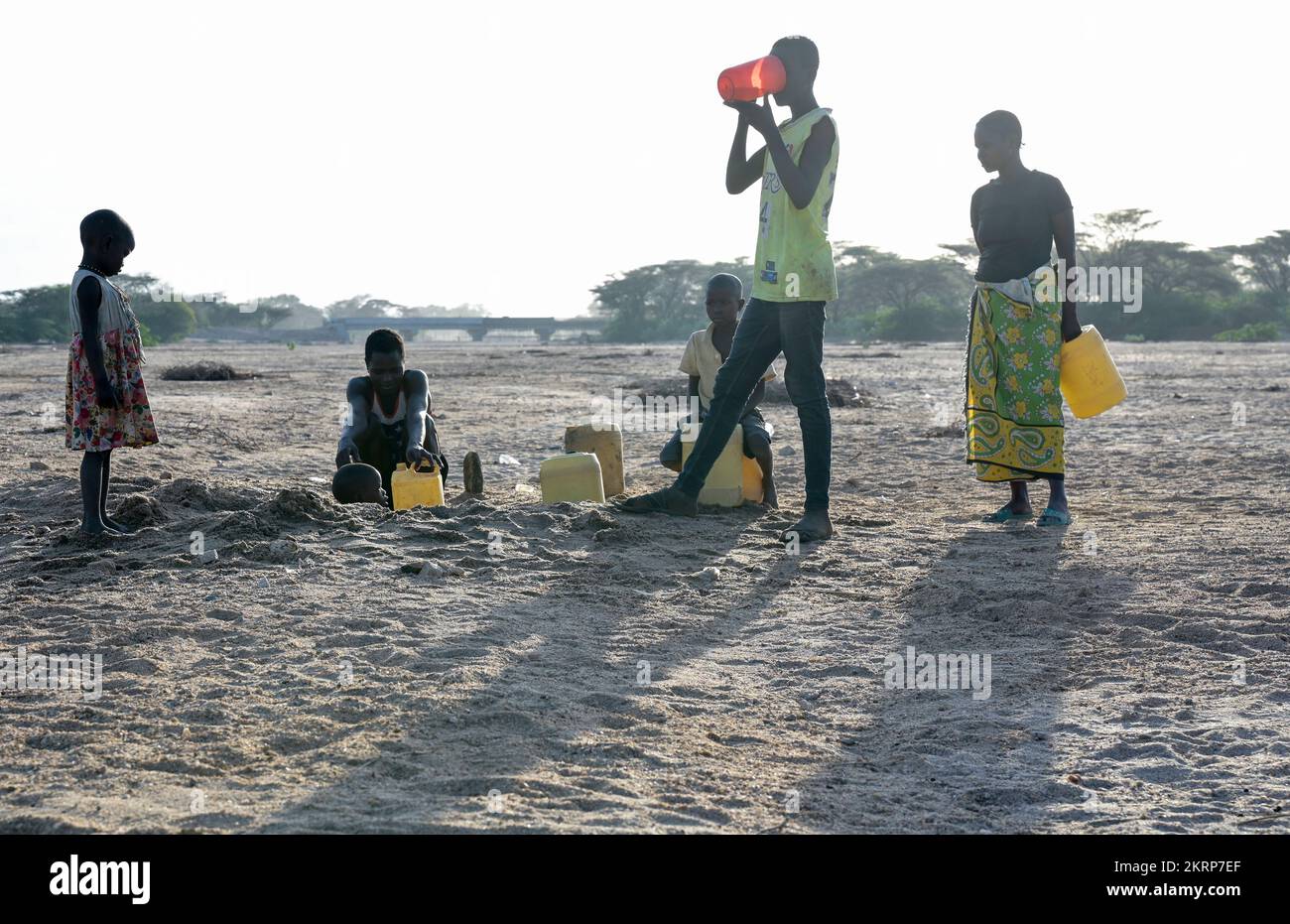 KENIA, Turkana, Lokichar, Klimawandel, trockener Fluss Lagger, Turkana ...