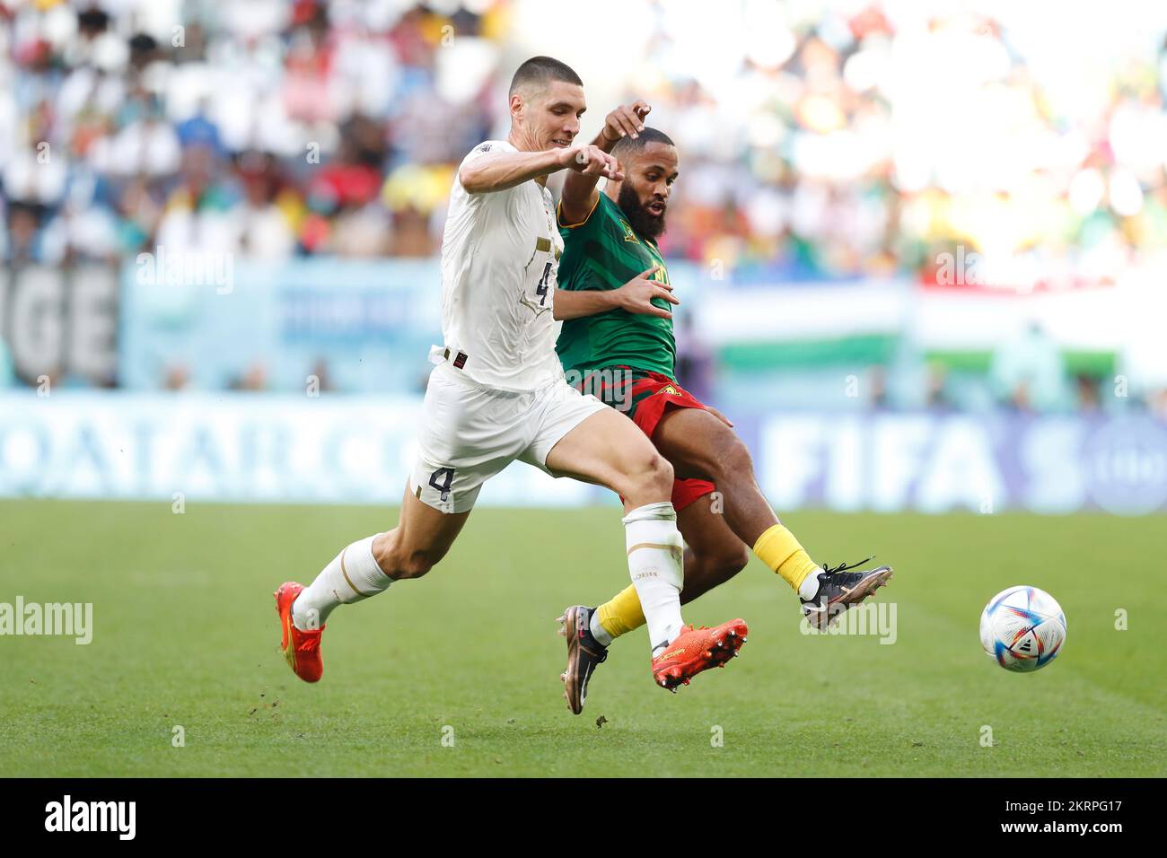 (L-R) Nikola Milenkovic (SRB), Bryan Mbeumo (CMR), 28. NOVEMBER 2022 ...