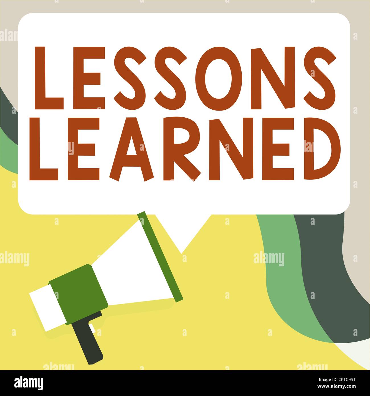 Textunterschrift mit den gewonnenen Lektionen, Konzept bedeutet, den ...