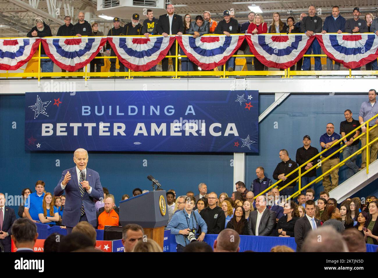 Bay City, Michigan, USA. 29.. November 2022. Präsident Joe Biden ...