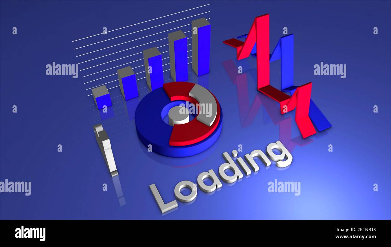 3D-Diagramm von Linien und Kreisen. Bewegung. Animation mit 3D-Schema ...