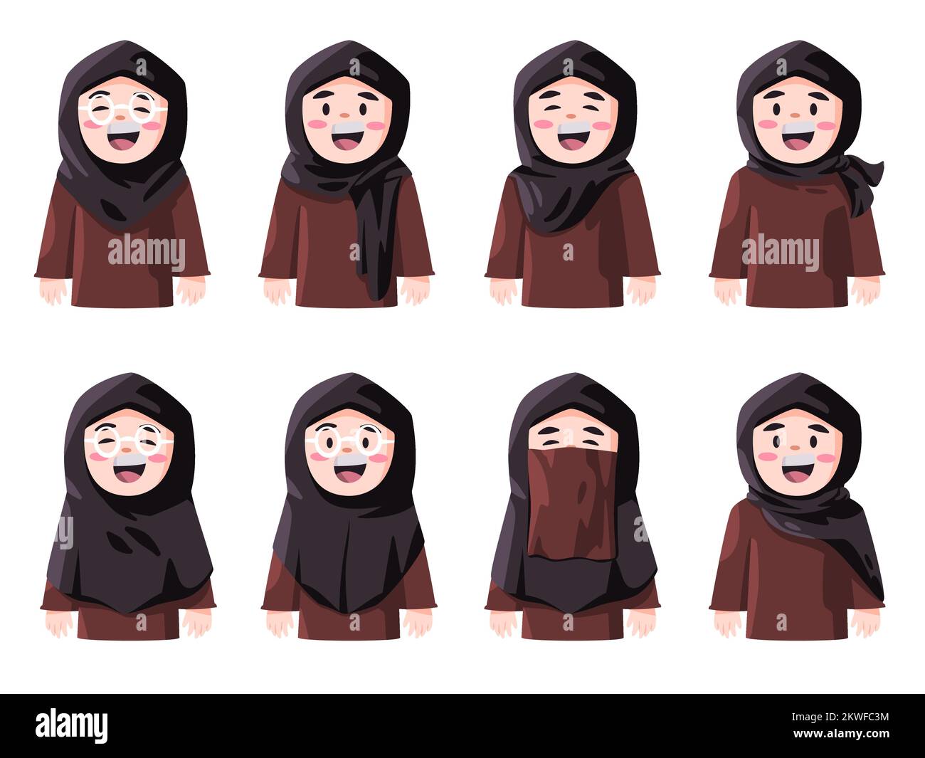 Cartoon girl niqab Ausgeschnittene Stockfotos und -bilder - Alamy
