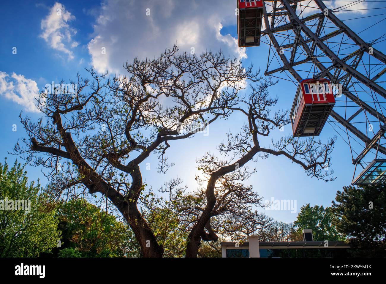 Wiener Riesenrad, Prater, Wien, Österreich. Das Riesenrad am Prater ist ...