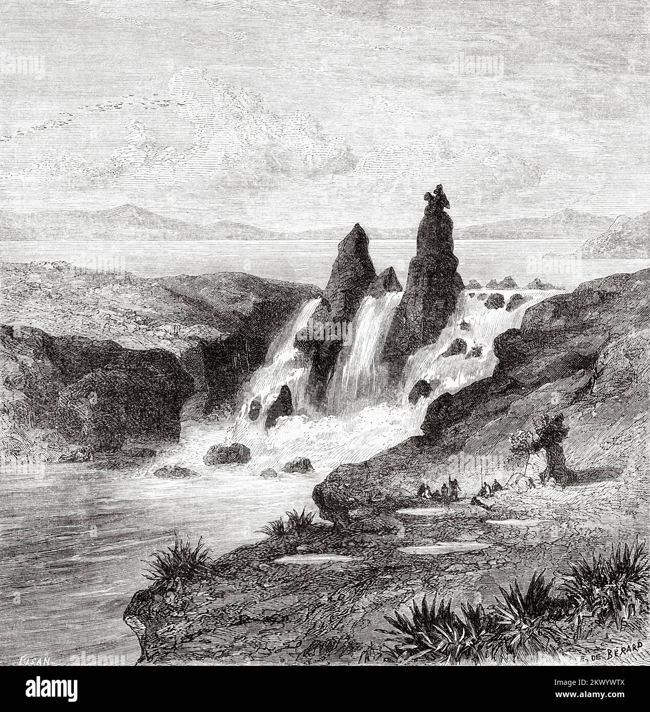 Der Wasserfall Senegals heißt Felou, Senegal. Westafrika. Reisen und ...