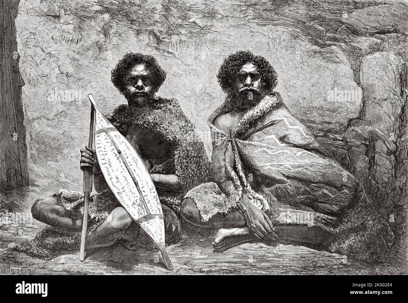 Einheimische australische Aborigines in den 1850er Jahren. Victoria ...