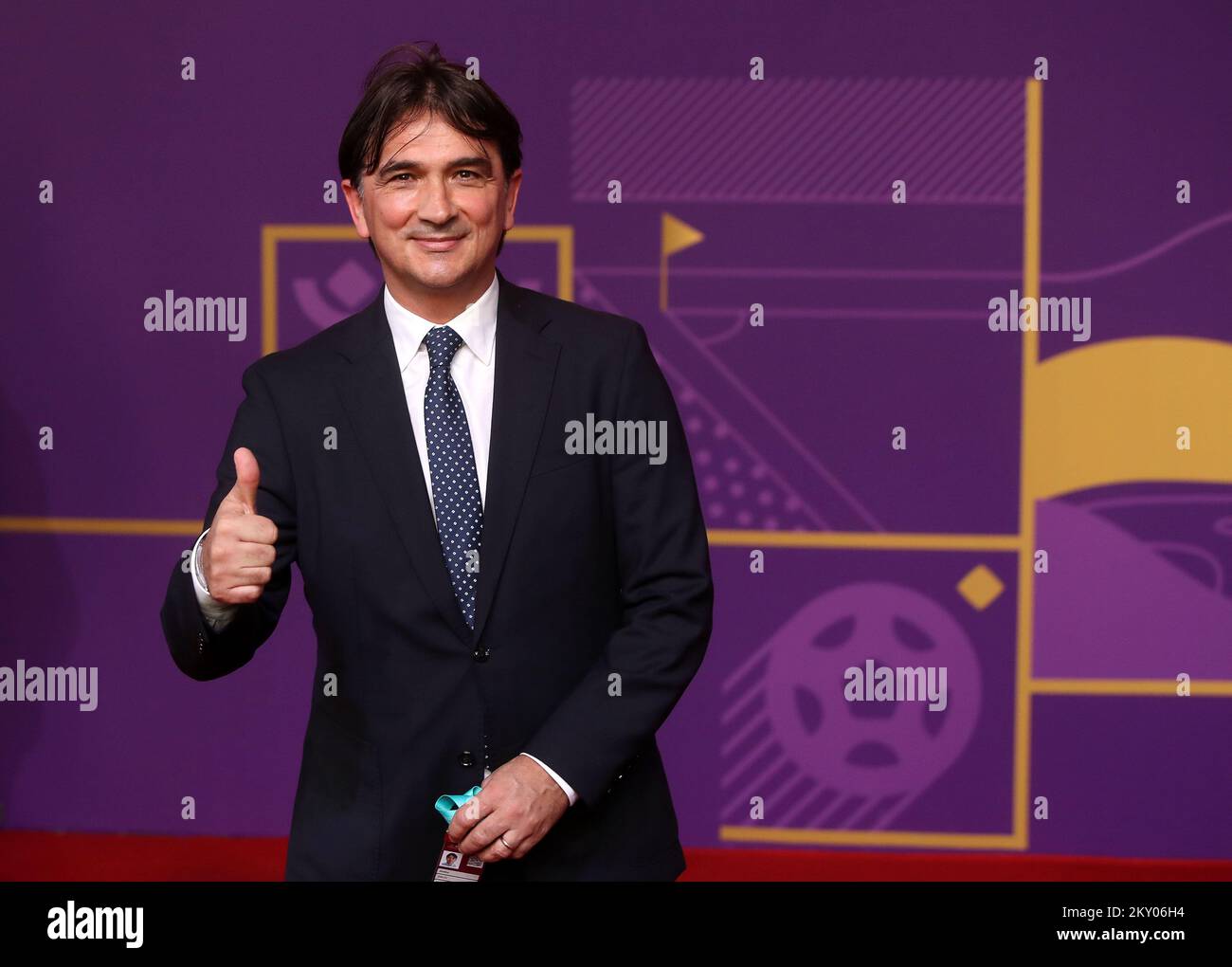 Zlatko Dalic, Cheftrainer Kroatiens, trifft am 01. April 2022 vor der ...