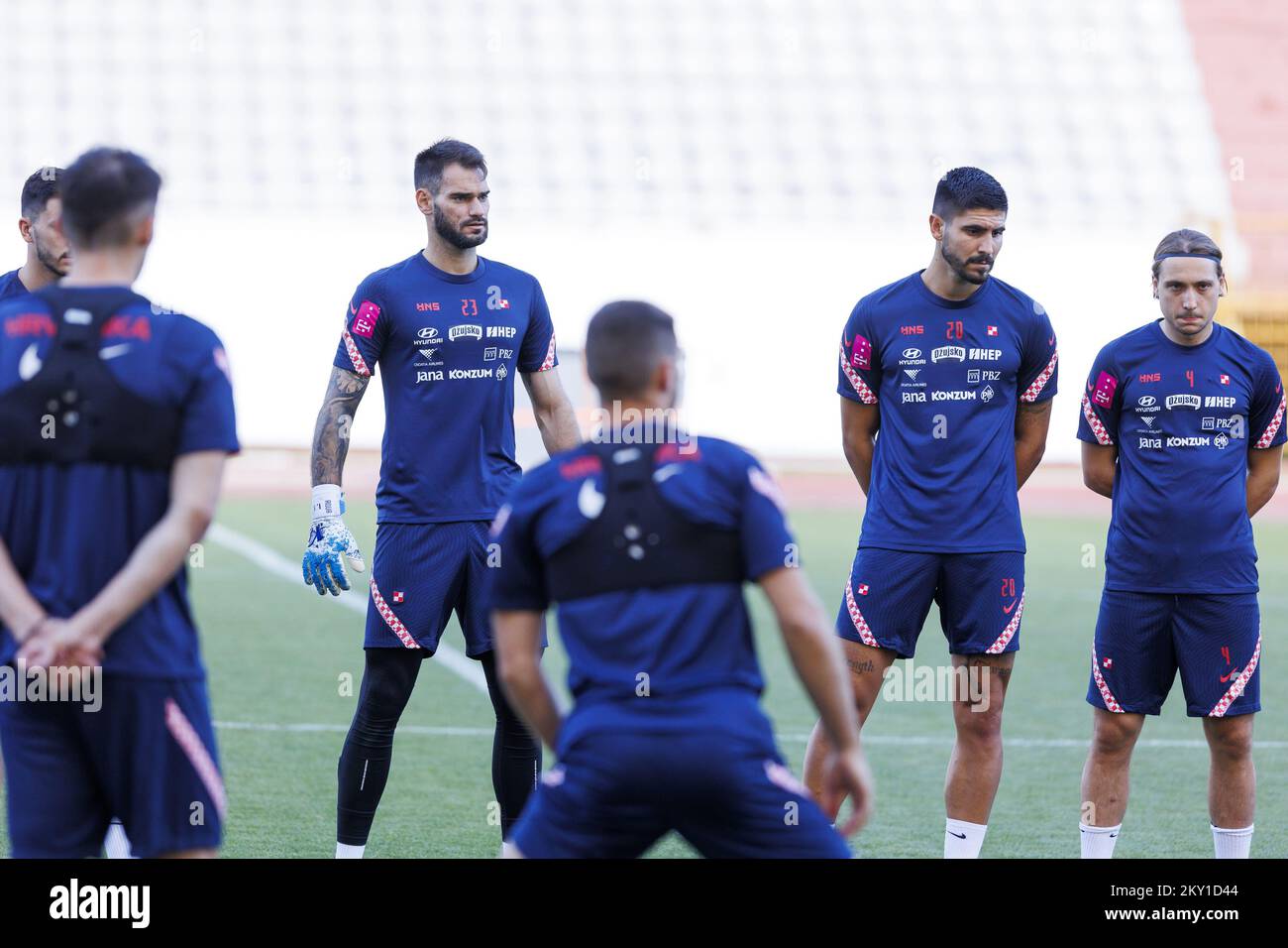 Ivica Ivusic, Martin Erlic und Lovro Majer aus Kroatien während einer ...
