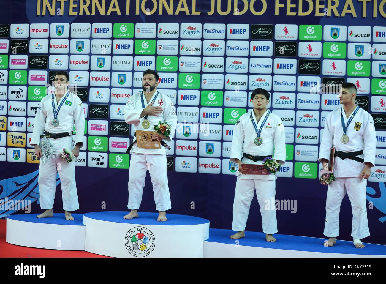 Beka Gviniashvili, Rafael Macedo, Kenta Nagasawa und Eduard Trippel bei ...