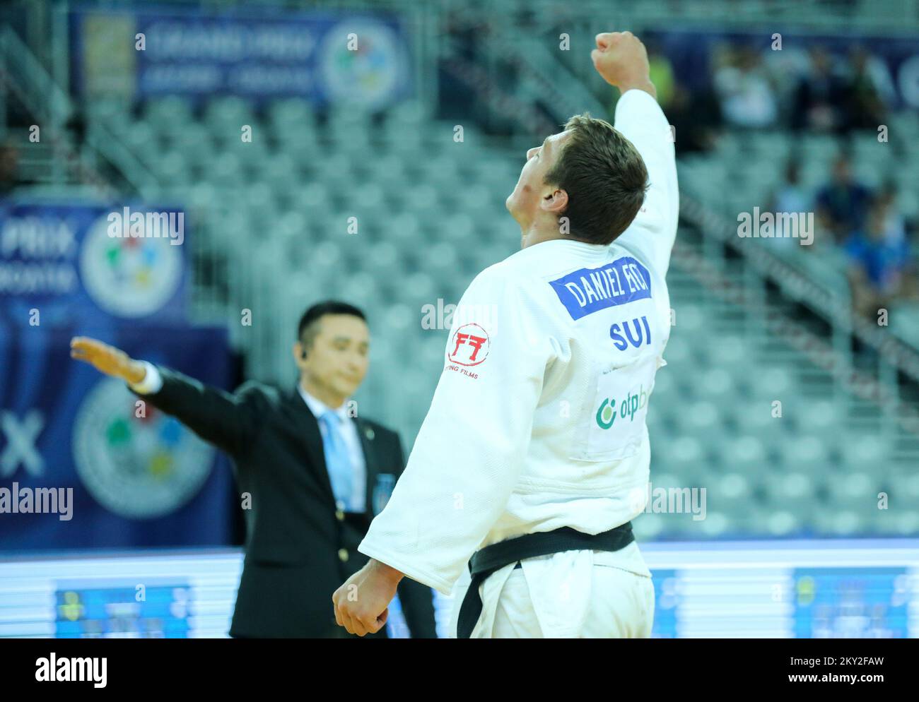 Daniel Eich aus der Schweiz feiert Bronze in der Kategorie der Männer bis 100 kg bei der IJF ...