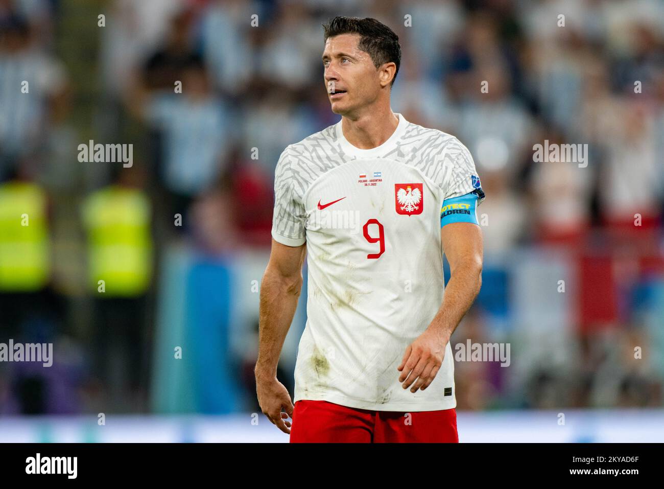 Robert Lewandowski aus Polen beim FIFA-Weltmeisterschaftsspiel Katar ...