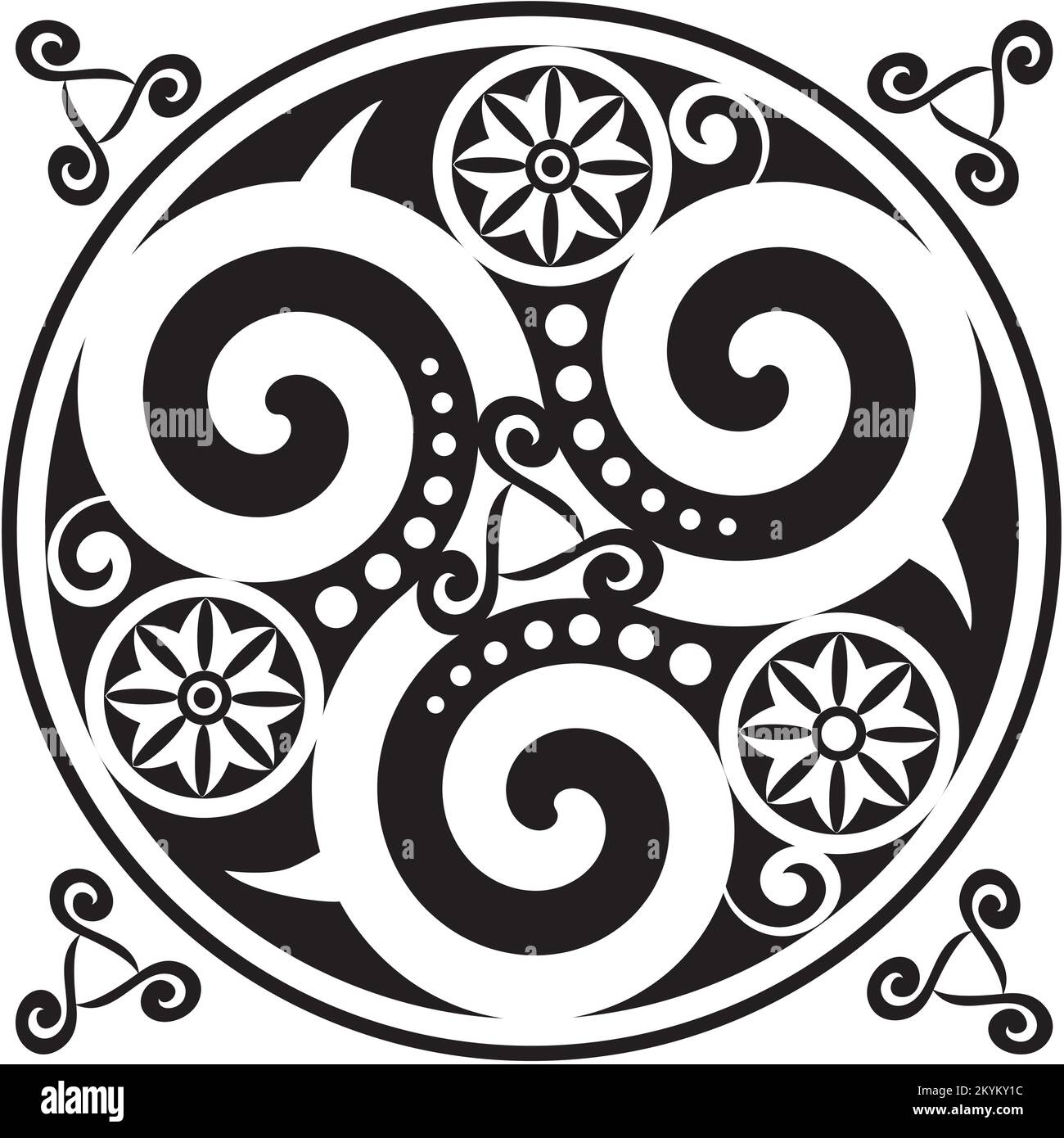 Keltisches Symbol - Keltischer Knoten und Triskelion Kreis - Trinität - Heilige Geometrie ...
