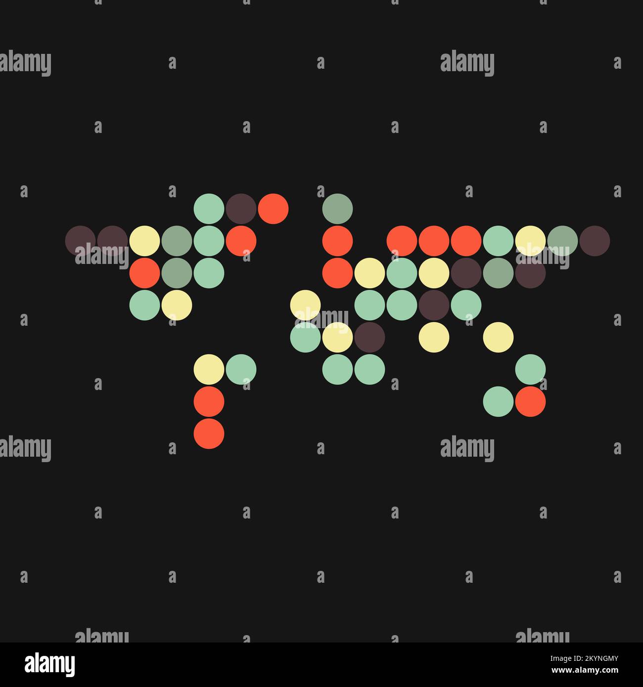 Abbildung einer abgeleiteten Musterkarte mit verpixelter 1-Silhouette ...