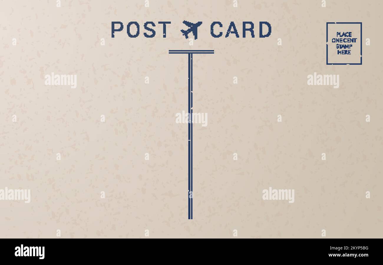 Postkartenvorlage. Design der unbeschriftete Reisepostkarte zurück ...