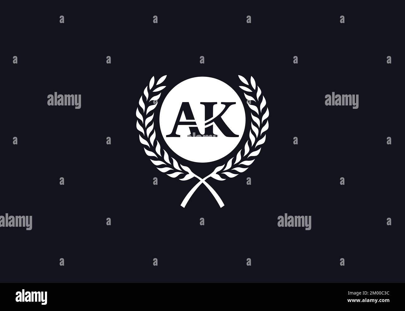 Laurel-Kranz-Logo und Lorbeerkranz mit kreisförmigem Blattsymbol ...