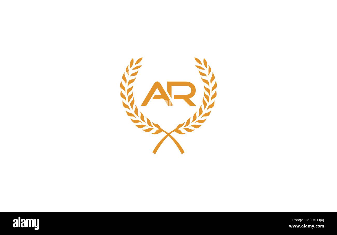 Laurel-Kranz-Logo und Lorbeerkranz mit kreisförmigem Blattsymbol ...