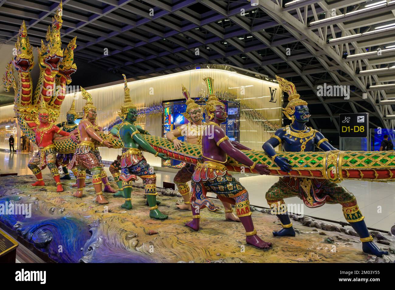 Bangkok, Thailand - 27. November 2022: Churning of the Ocean of Milk ...