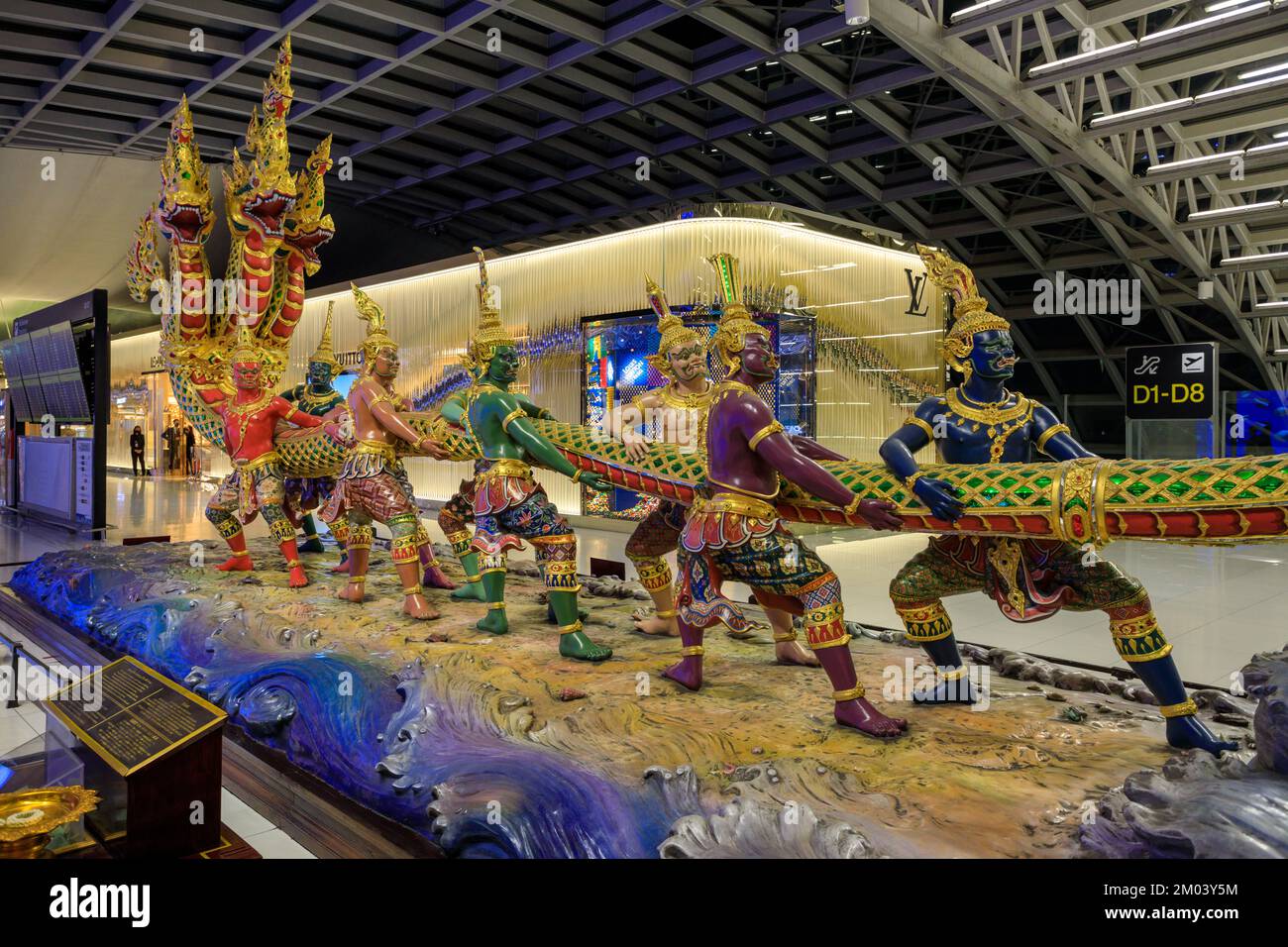 Bangkok, Thailand - 27. November 2022: Churning of the Ocean of Milk ...