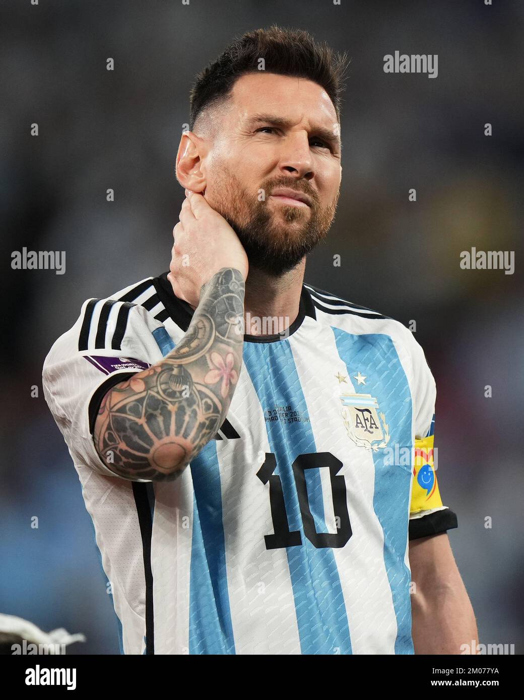 Lionel Messi aus Argentinien während des FIFA-Weltmeisterschaftsspiels ...