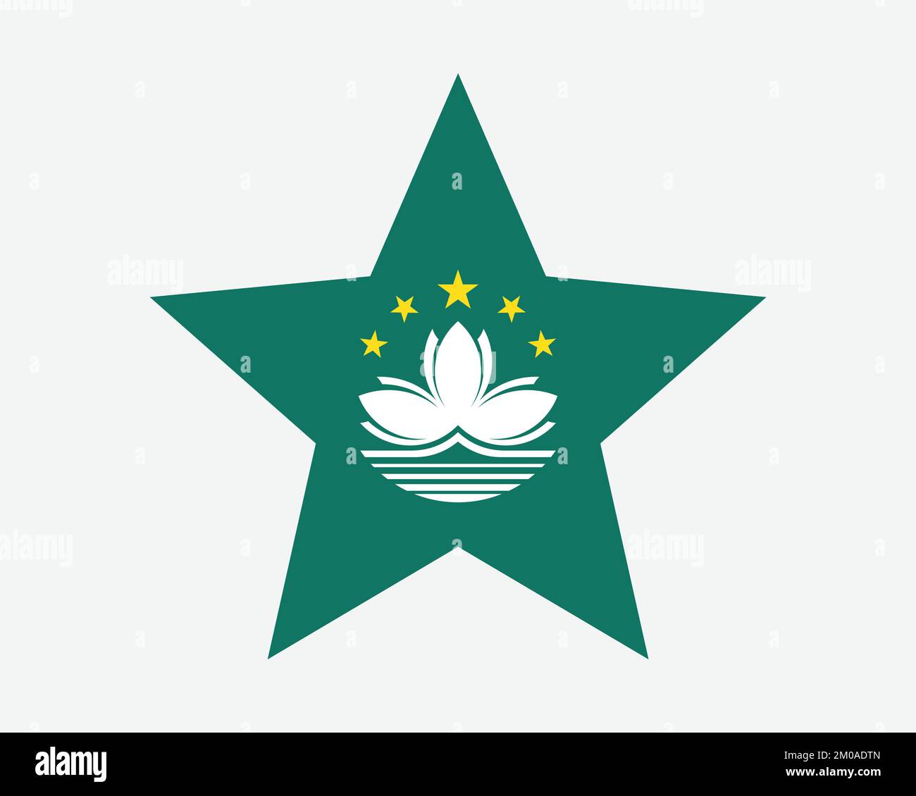 Macau Star Flag. Macao Sternform Flagge. Symbol Für Nationales Banner ...