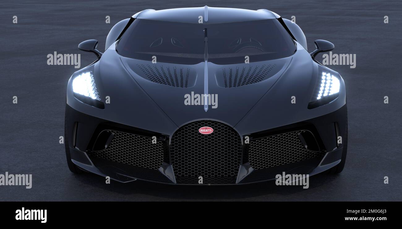 Bugatti La Voiture Noire - das teuerste Auto der Welt.3D Illustration ...