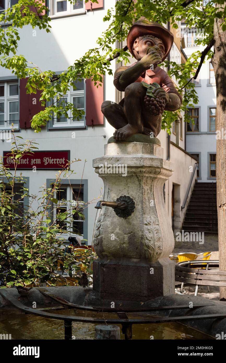 Schweiz, Basel, Altstadt von Basel (linkes Ufer), Affenbrunnen am ...