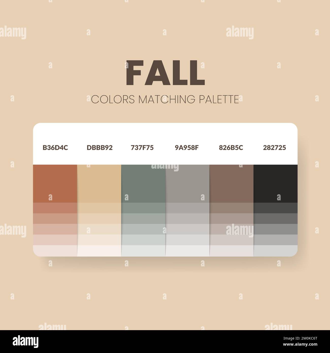 Farbpalette in Herbstkollektionen. Diagrammvorlage für Farbschema oder ...