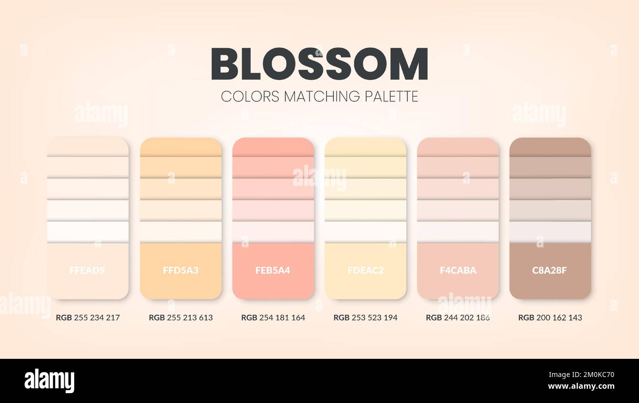 Farbpalette in Blossom Farbthemen-Kollektionen. Diagrammvorlage für ...