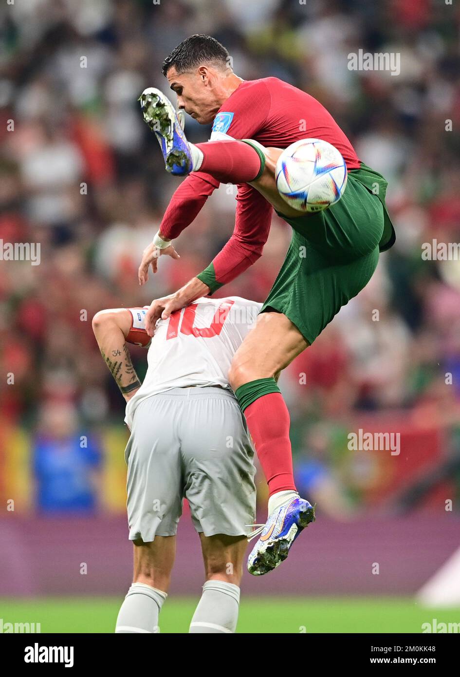 v.l. Granit Xhaka, Cristiano Ronaldo (Portugal)Lusail, 06.12.2022, FIFA ...