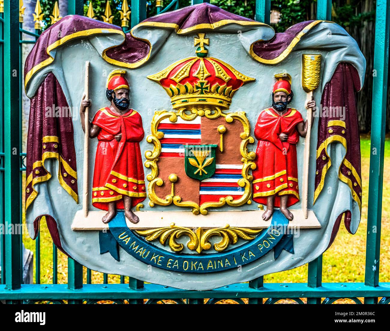 Wappen der hawaiianischen Königsfamilie Iolani Palace Gate Details ...