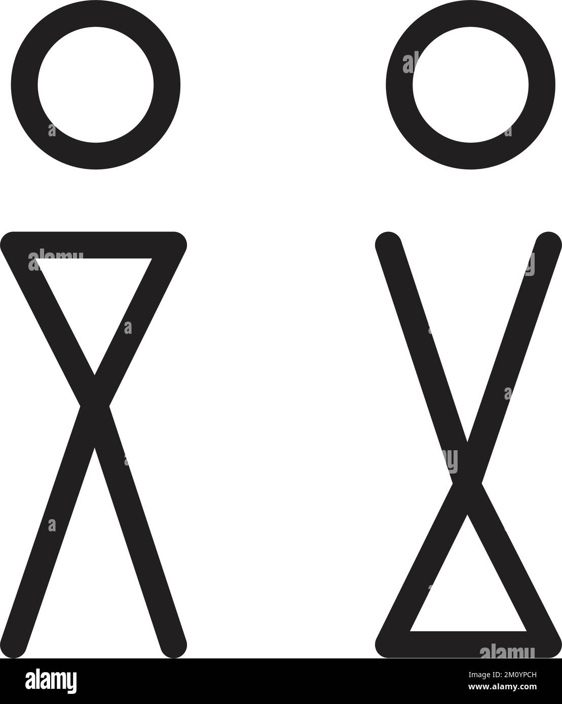 Toilettenzeichenvektor mit Mann und Frau Symbol in a Glyphen-Piktogramm ...