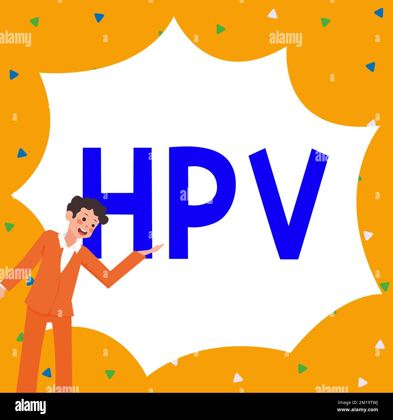 Schild mit HPV. Konzeptfoto Gruppe von Viren, die Ihre Haut und die ...