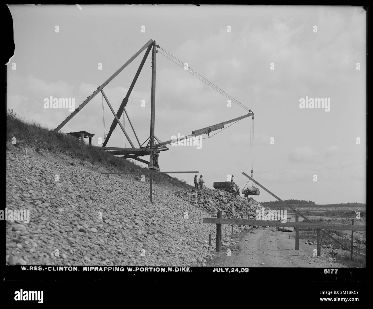 Wachusett Reservoir, North Dike, westlicher Teil, Riprap, Clinton ...
