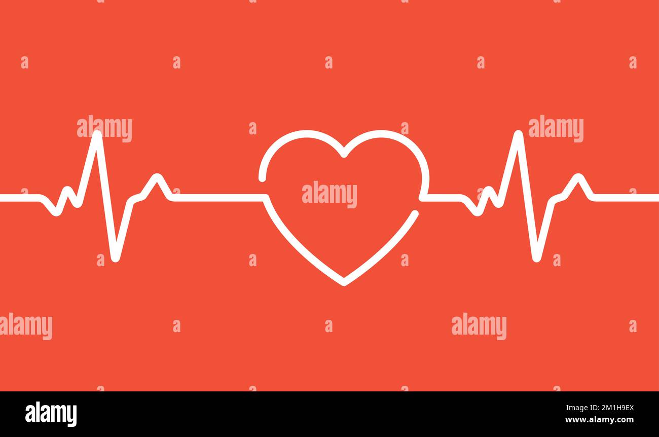 Herzschlag ekg Elektrokardiogramm Vektorgrafik Kurvenlinie. EKG ...