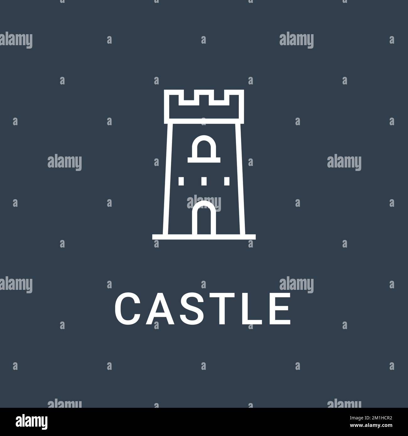 Burg Vektor Symbol Fort Linie Symbol Turm. Burgturm Logo Festung ...