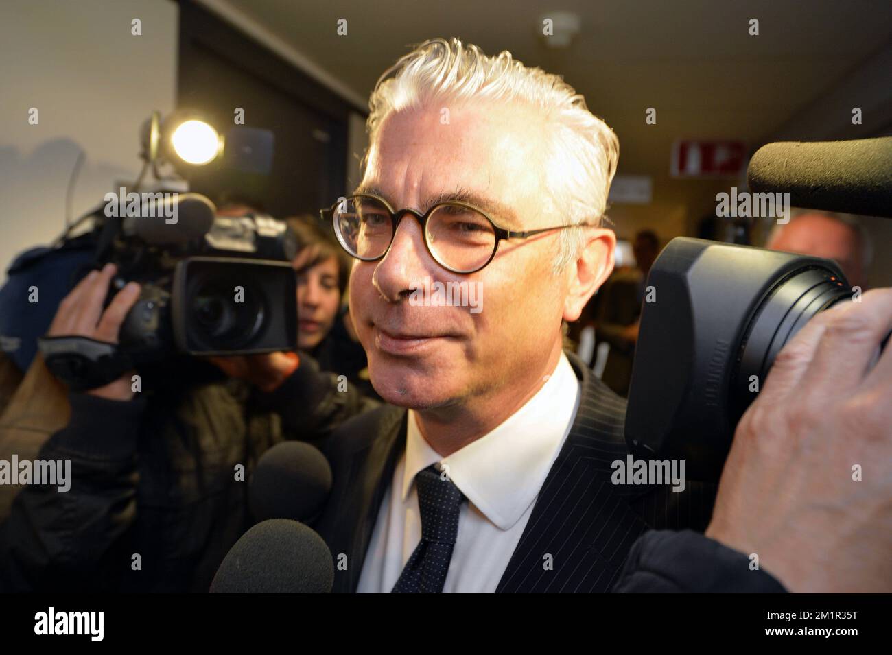 Rechtsanwalt Alain De Jonge, der Delphine Boel verteidigt, spricht mit ...