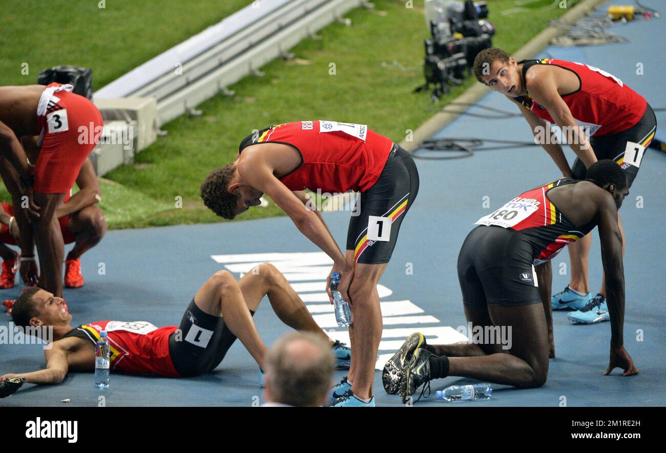 Der belgische Kevin Borlee, der belgische Dylan Borlee, der belgische ...