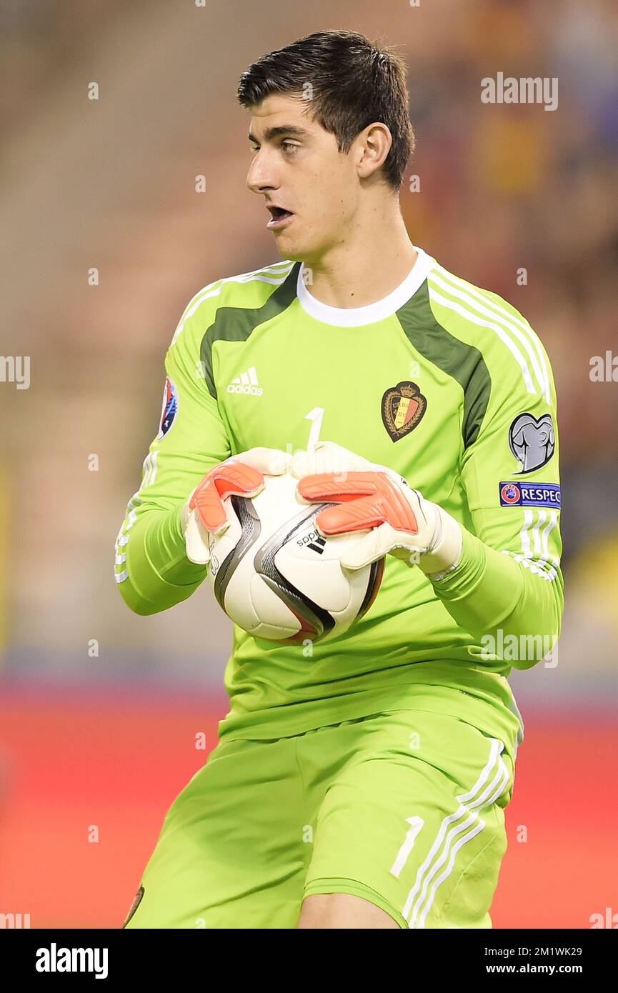 20141010 – BRÜSSEL, BELGIEN: Der belgische Torwart Thibaut Courtois ...
