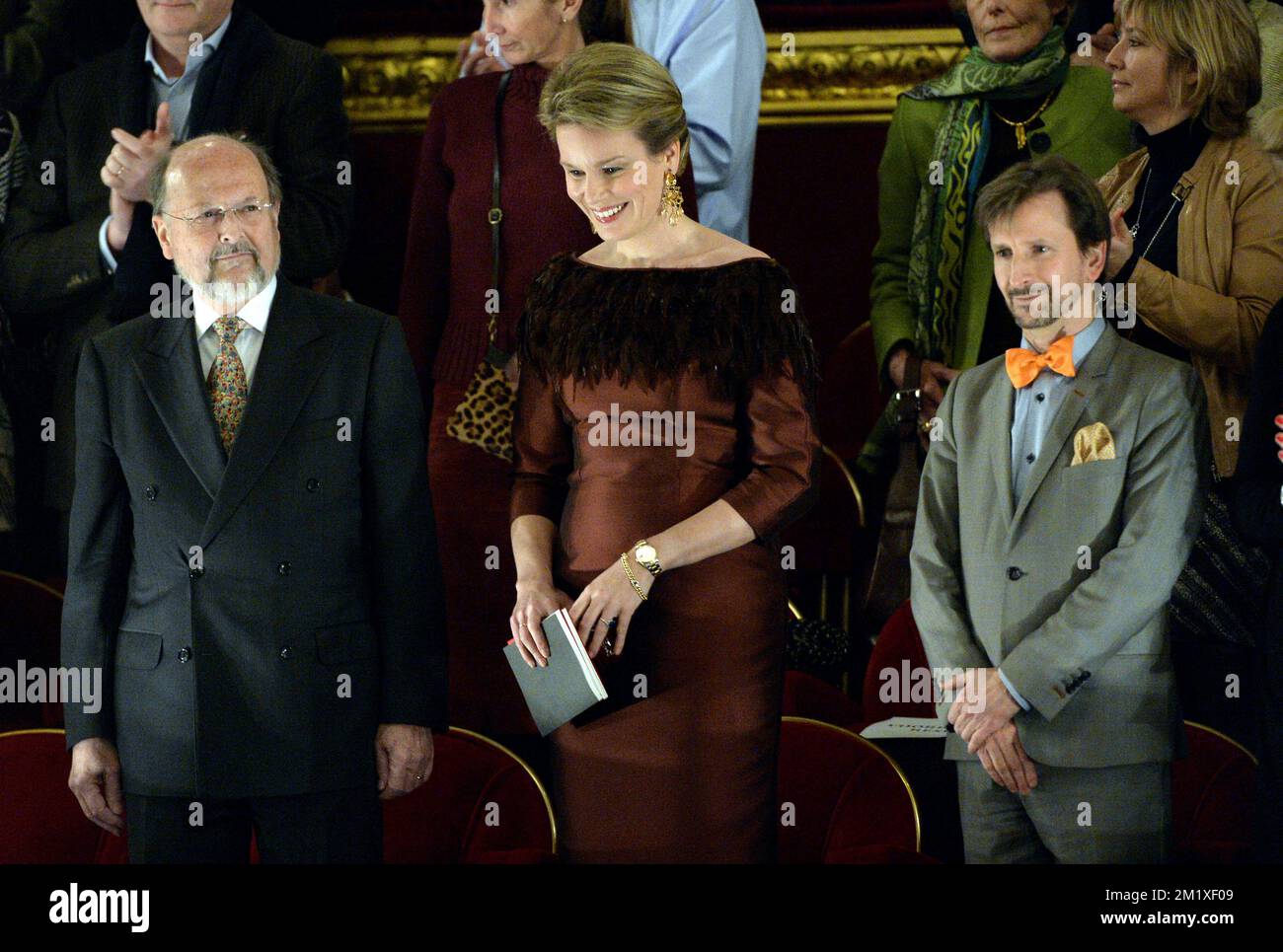 20150203 – BRÜSSEL, BELGIEN: Luc Coene, Königin Mathilde von Belgien ...