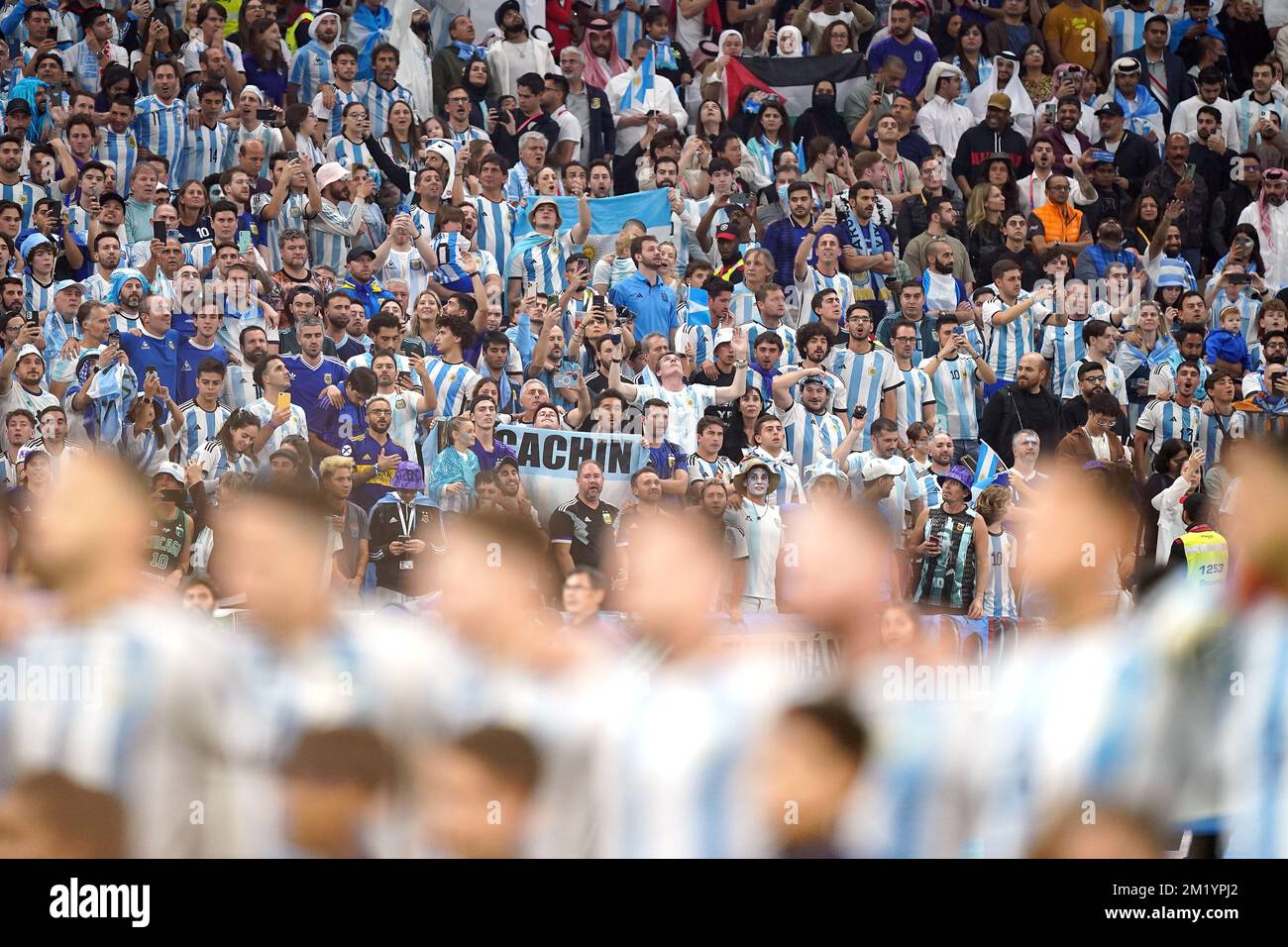 Vor dem Halbfinalspiel der FIFA-Weltmeisterschaft im Lusail Stadium in ...