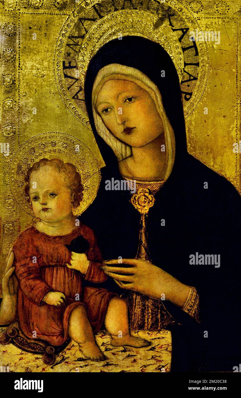 La madonna col bambino del pittore senese della fine del -Fotos und -Bildmaterial in hoher ...