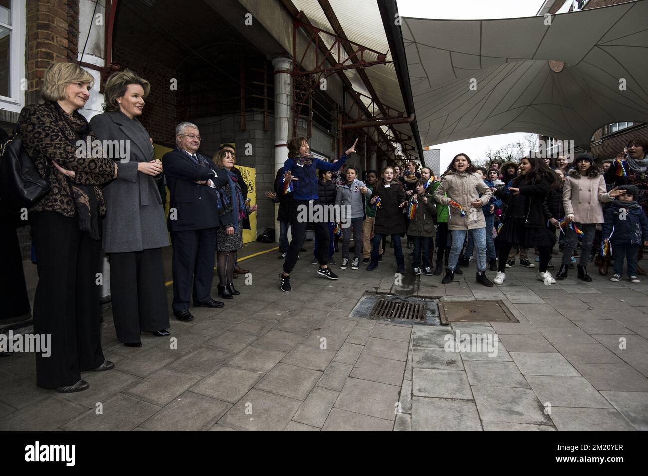 Flämische Bildungsministerin Hilde Crevits und Königin Mathilde von ...