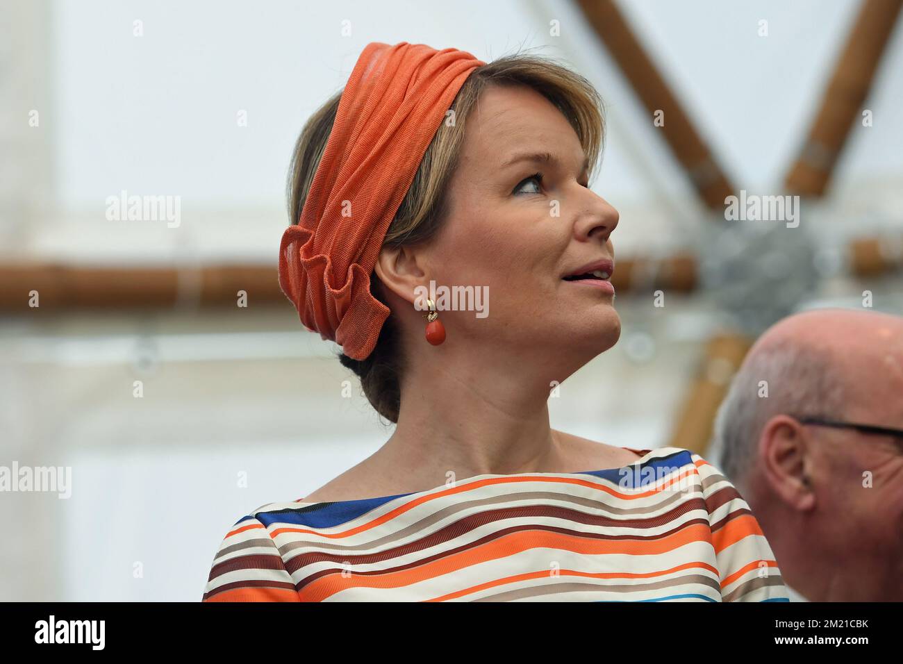 Königin Mathilde von Belgien, abgebildet bei einem königlichen Besuch ...