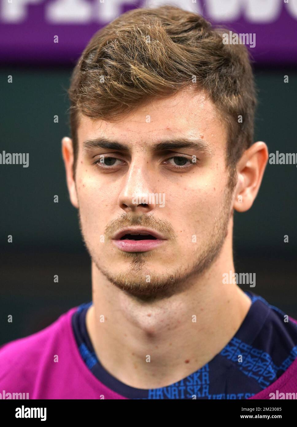 Kroatiens Josip Stanisic vor dem Halbfinalspiel der FIFA ...