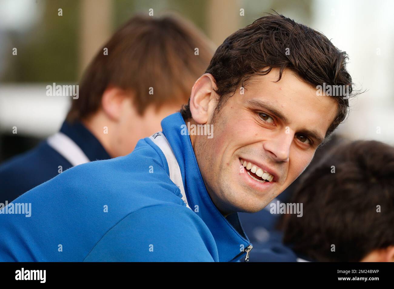 Essevee's goalkeeper Louis Bostyn pictured during a friendly soccer ...