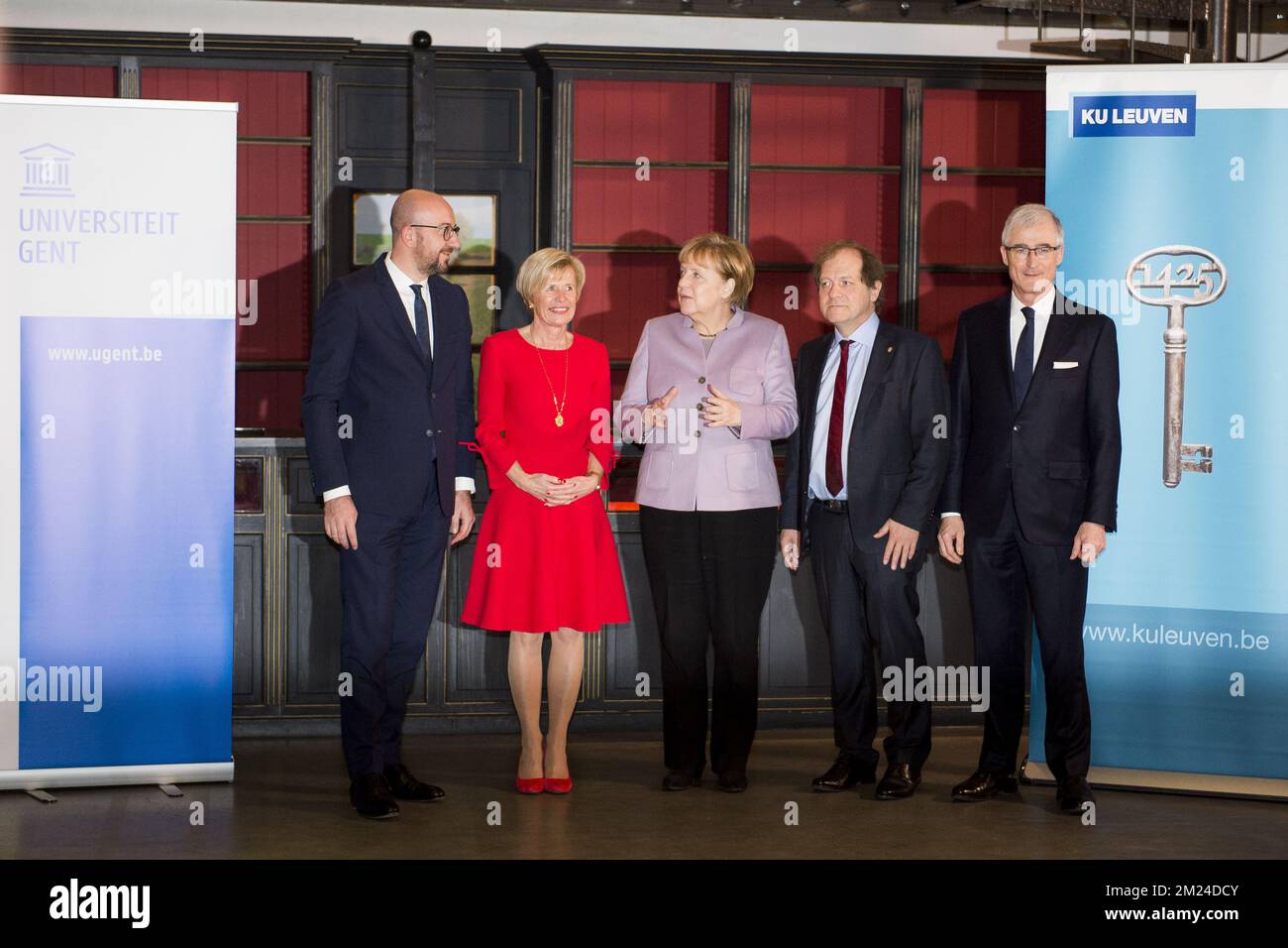 Belgian Prime Minister Charles Michel, UGent Rector Anne De Paepe ...