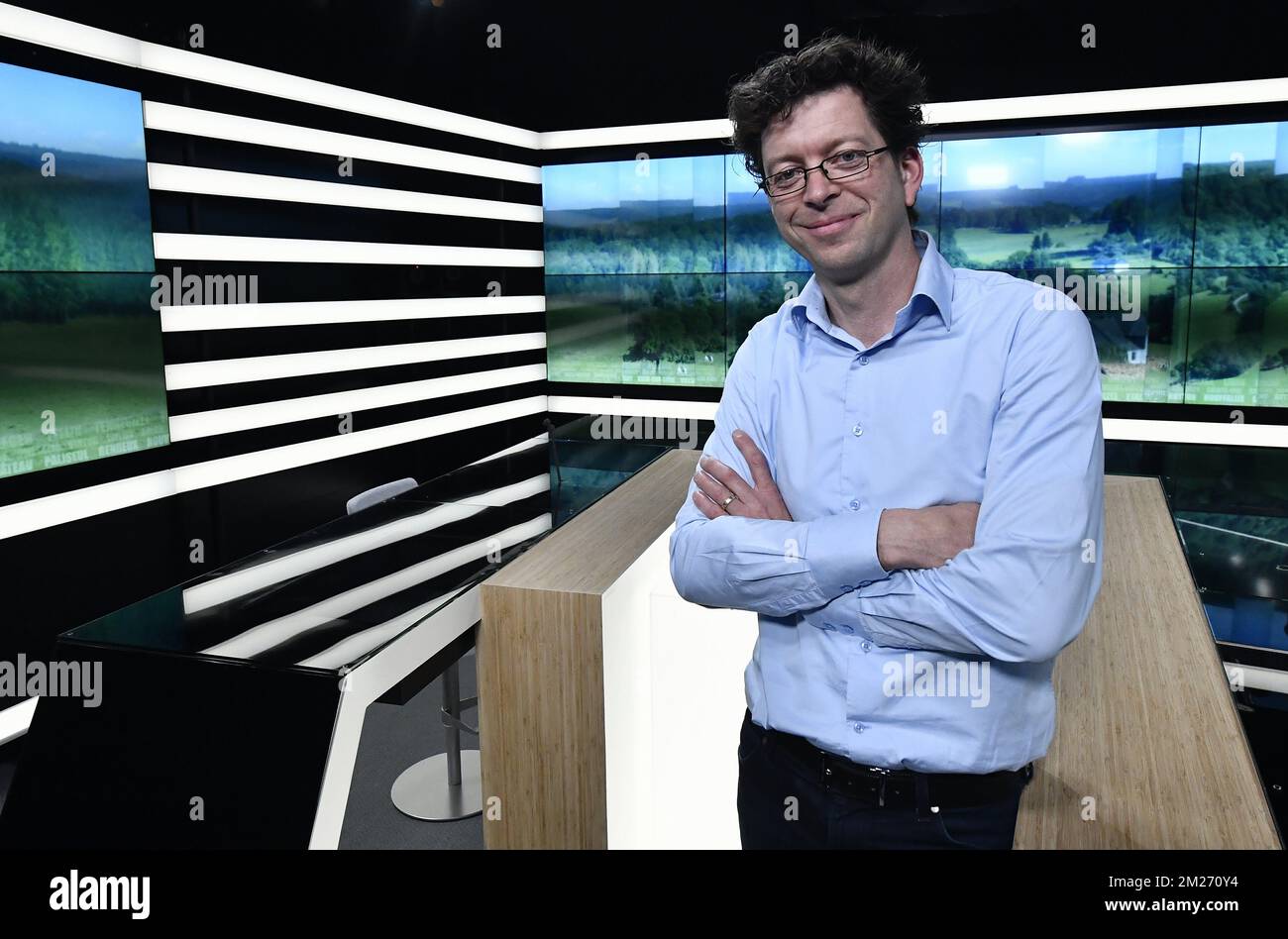 TV Lux-Redakteur in Chefredakteur Christophe Thiry posiert für den ...