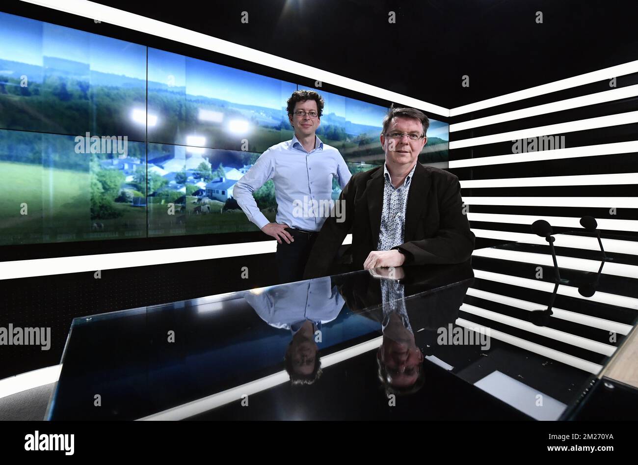 TV Lux-Redakteur in Chief Christophe Thiry und TVLux-Regisseur Pascal ...