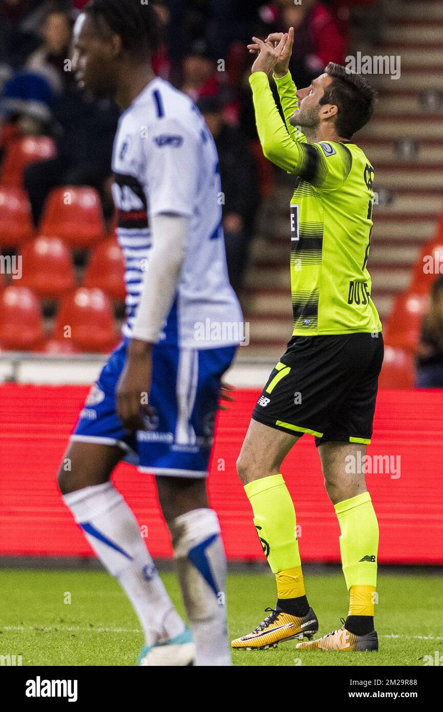 Der Duje Cop von Standard feiert nach einem Tor während eines Endspiels ...