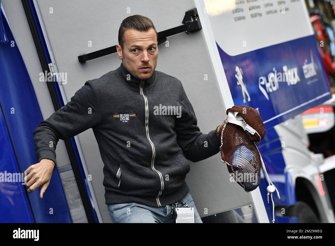 Trainer der belgischen Radnationalmannschaft Kevin De Weert beim ...